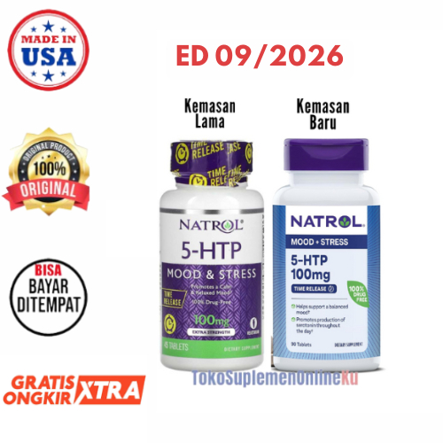 Jual 5-HTP Mood & Stress Time Release 100 mg 45 tabs | 5 HTP 5HTP Anti depresi cemas insomnia ...