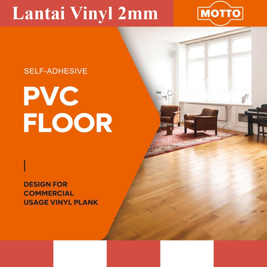 Jual Lantai Vinyl Flooring 2mm MOTTO Motif Kayu 1 Box = 3.34 m2 (24 pcs) | Shopee Indonesia