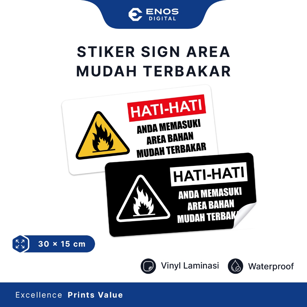 Jual Stiker Peringatan Area Mudah Terbakar Stiker Label Peringatan Hati ...