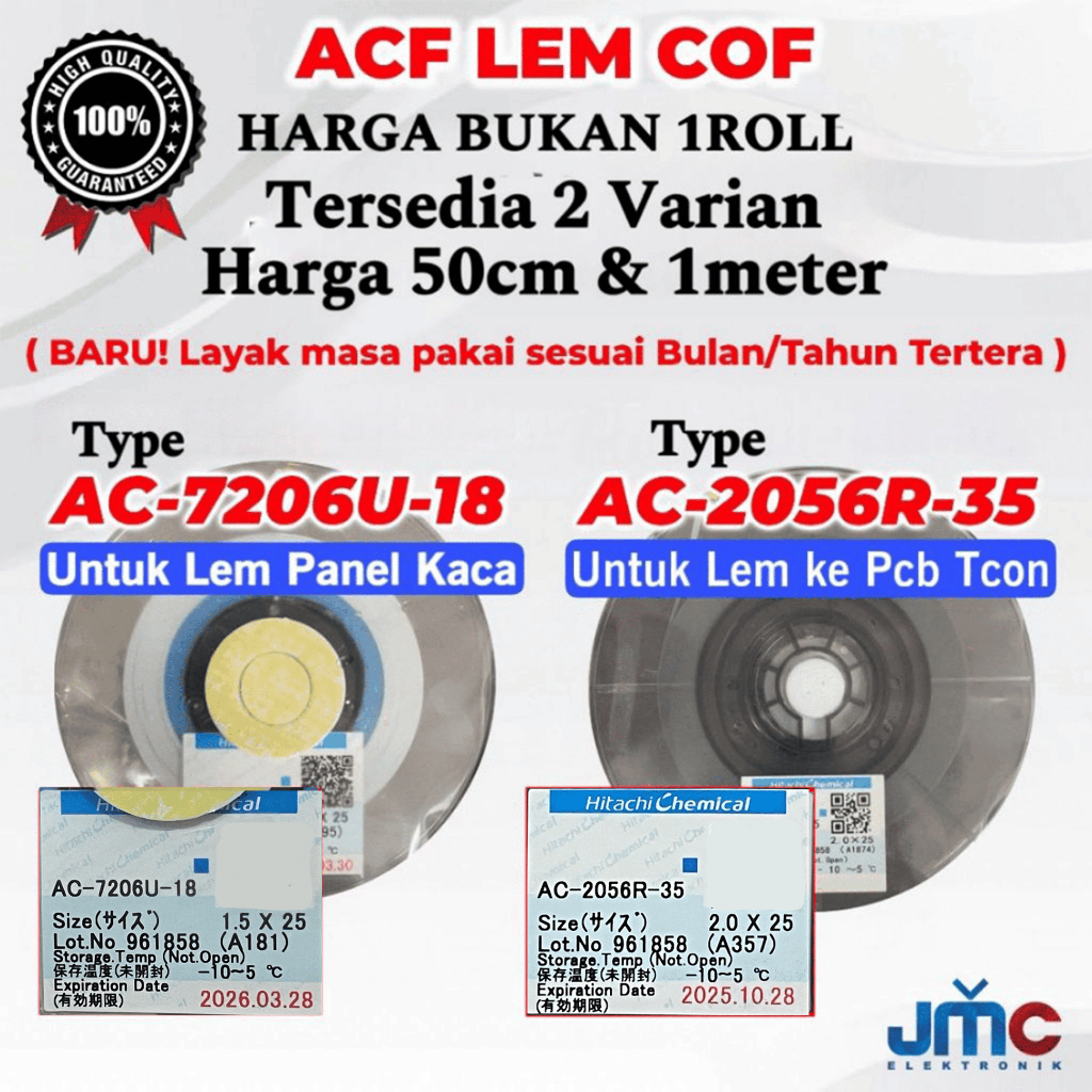 Jual Lem ACF AC-2056R-35 & AC-7206U-18 Lem LCD COF flexibel ke LCD Tersedia 2 varian 50cm dan ...