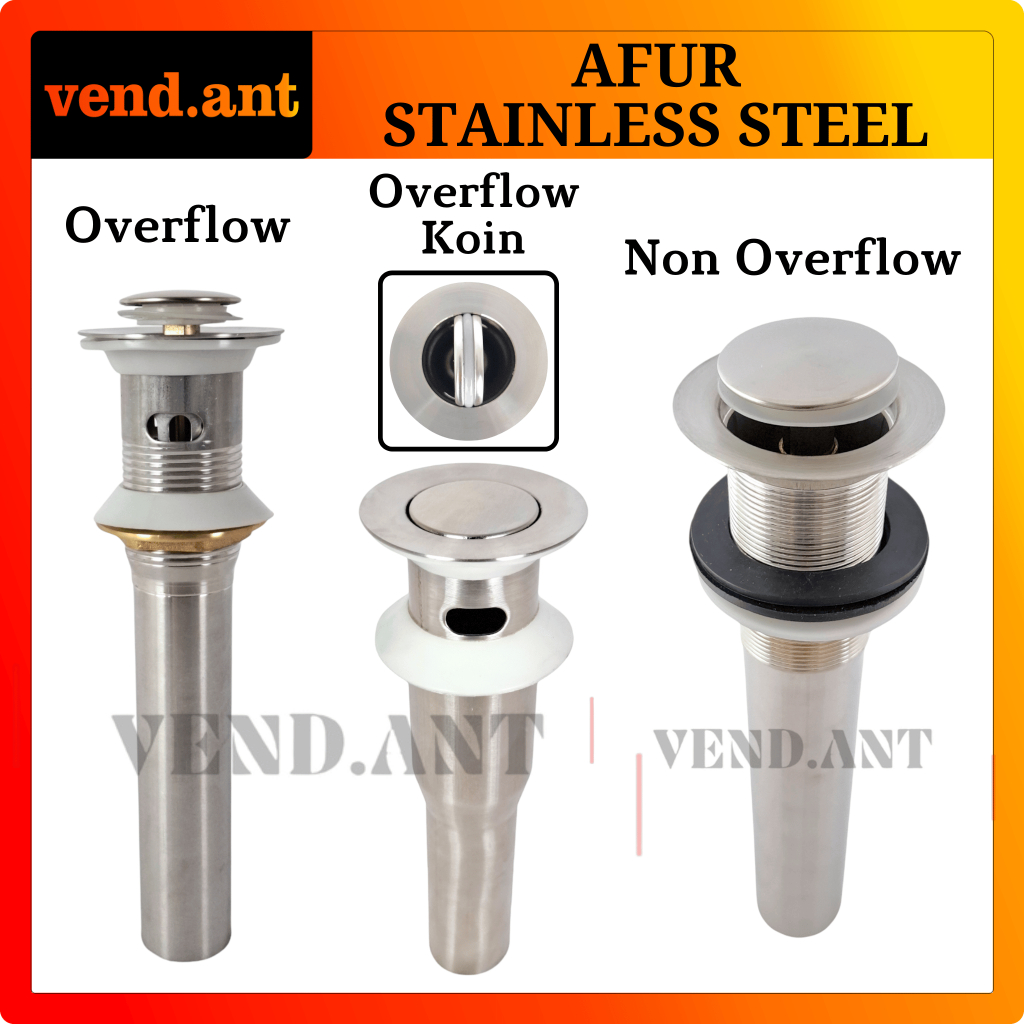 Jual Afur Pop Up Tekan Pencet Putar Koin Coin Wastafel Cuci Tangan Overflow Non Overflow ...