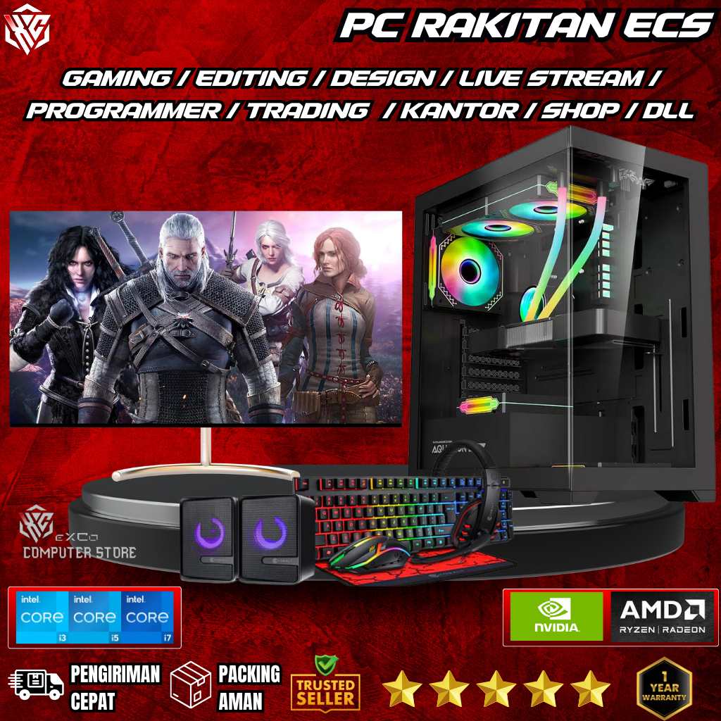 Jual PC Gaming Fullset Ryzen 5-5600G | RAM 32GB | SSD 255GB | HDD 1TB ...