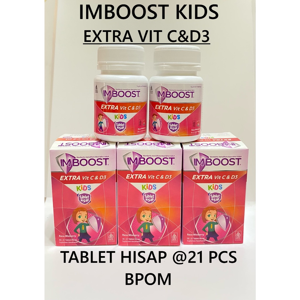 Jual Imboost Kids Extra Vit C & D3 Tablet Hisap Suplemen Daya Tahan ...