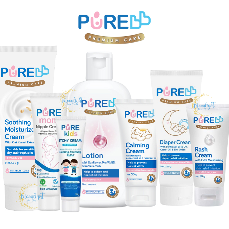 Jual Pure BB Baby Diaper Rash Cream Calming Lotion | Nipple Cream ...