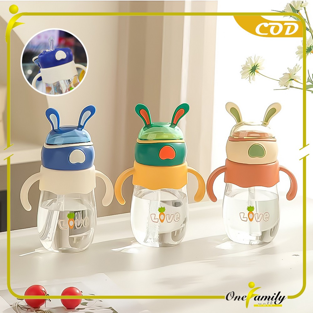 Jual ONE-C916 Botol Minum Anak BPA FREE 350ML Karakter Kelinci Lucu / Tempat Minum dengan ...