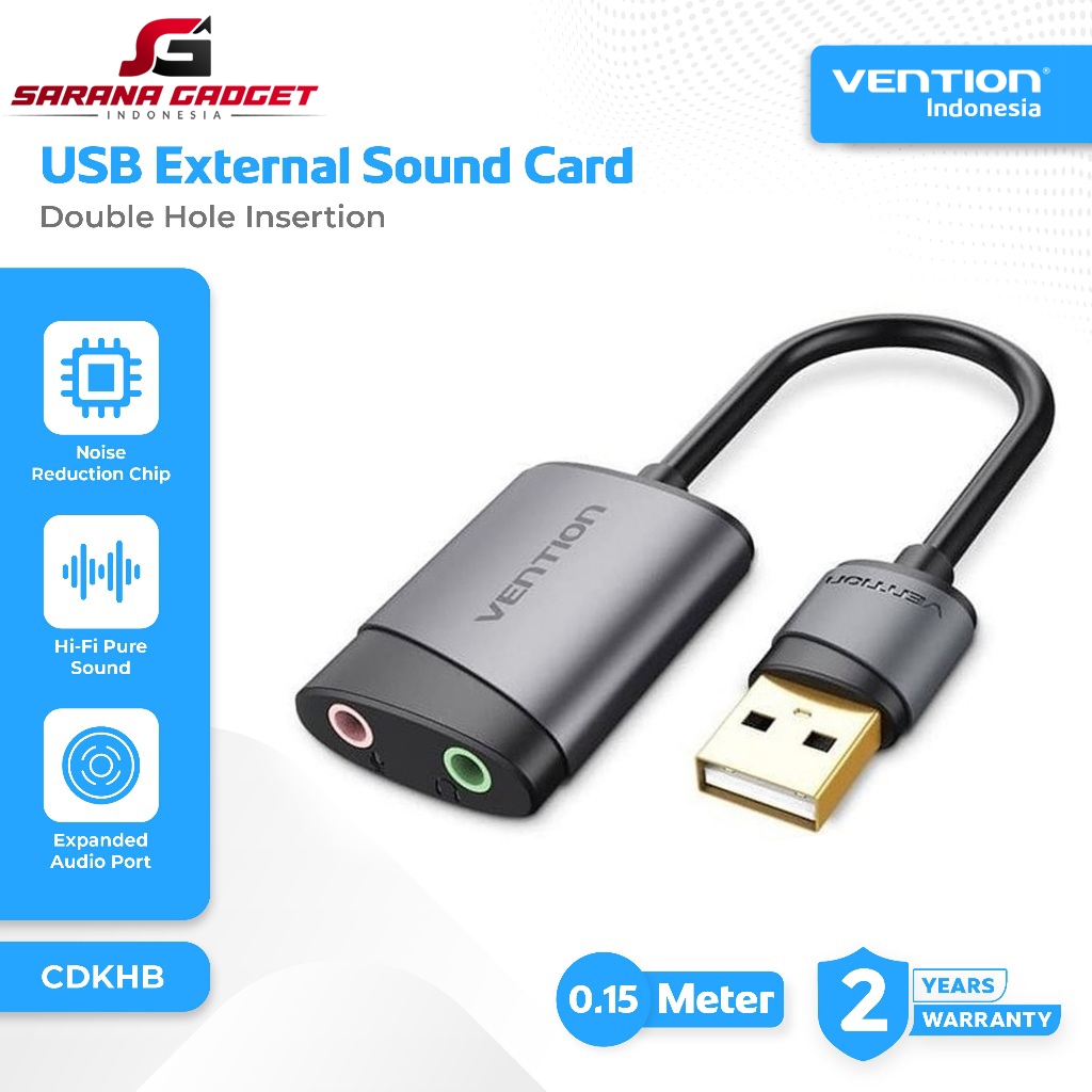 Jual VENTION CDKHB USB A External Sound Card Adapter AUX 3.5mm for PC ...