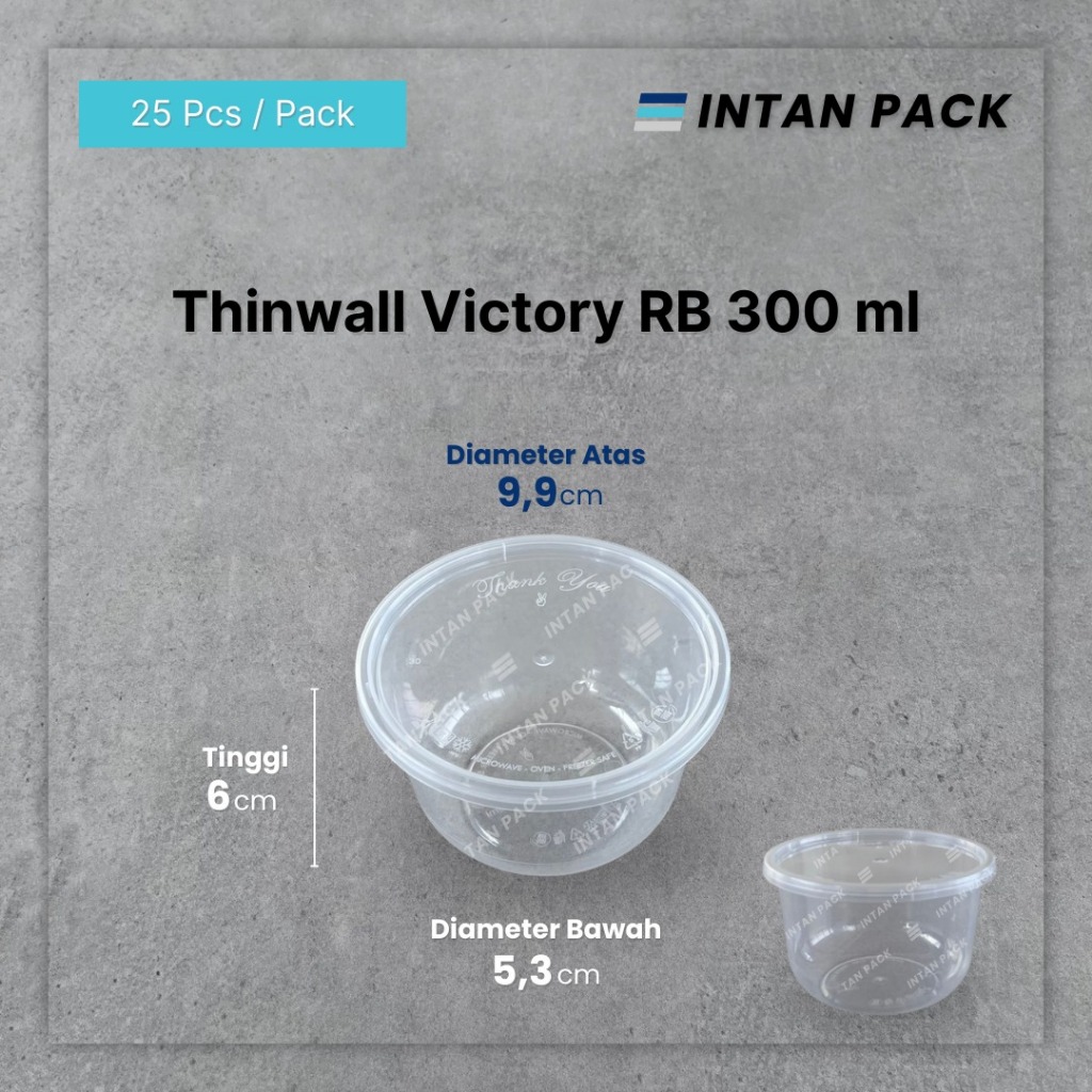 Jual Thinwall BULAT ROUND BOWL 300 ml RB Victory Wadah Pudding Plastik ...