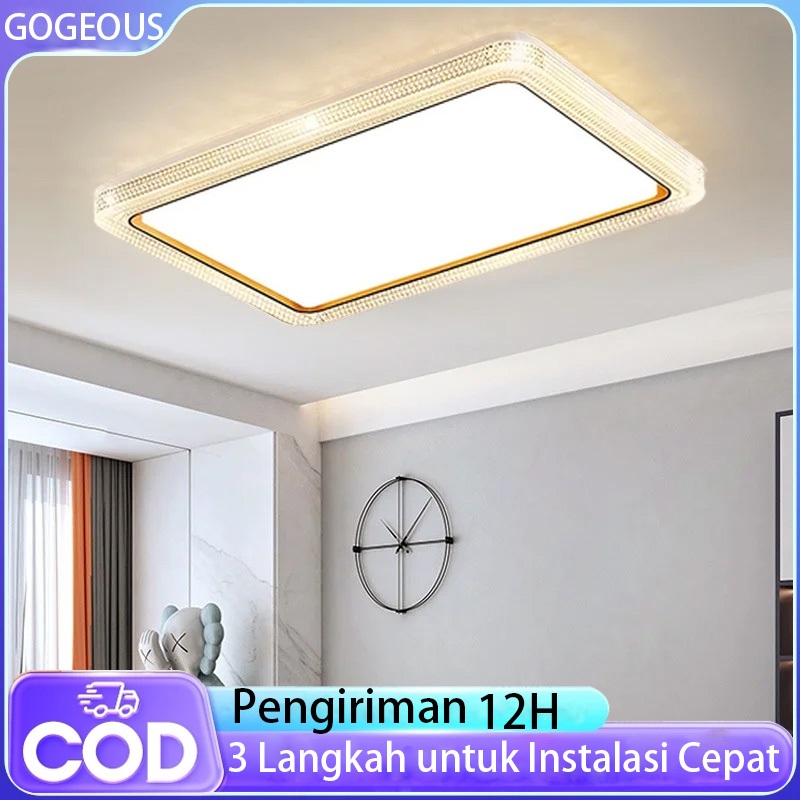 Jual Lampu Plafon Kristal LED Persegi panjang Lampu Gantung Ruang Tamu ...