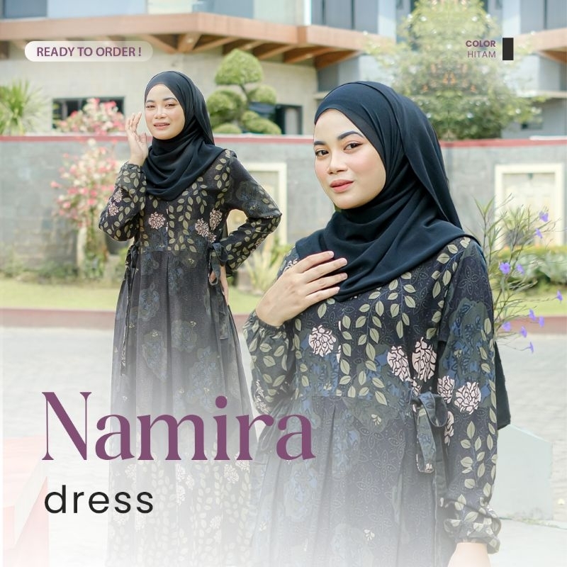 Jual My Zahir Namira Dress Busui Friendly Gamis Motif Bahan Rayon Viscose Size M-XL | Shopee ...