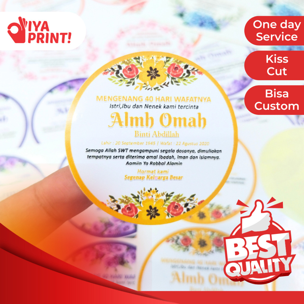 Jual Sticker dan Kartu Mengenang Wafatnya Stiker Card Label Tahlil ...