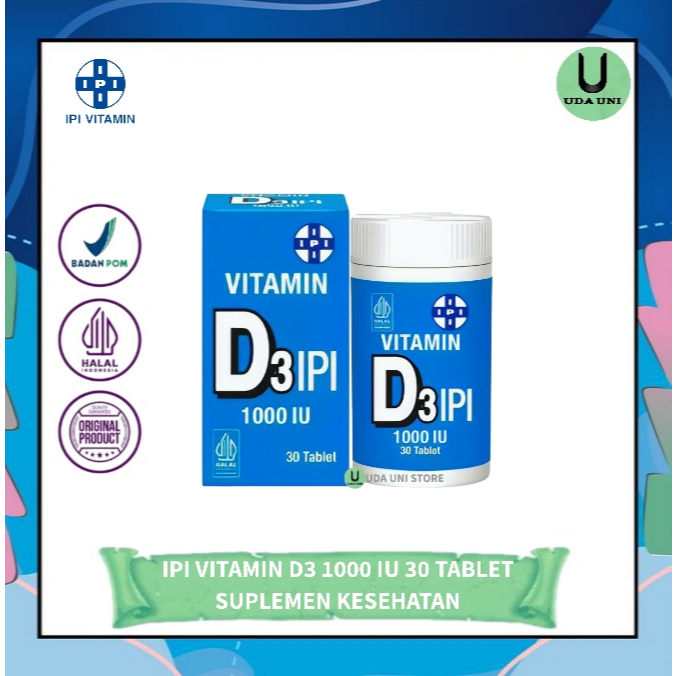 Jual Vitamin D3 IPI D 1000 IU - isi 30 Tablet Menjaga Daya Tahan Tubuh ...