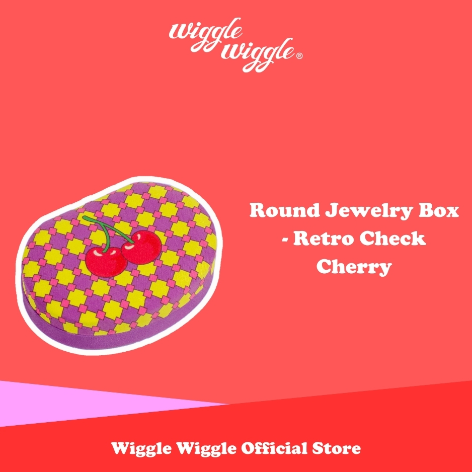 Jual Wiggle Wiggle Round Jewelry Box - Retro Check Cherry Kotak Tempat ...