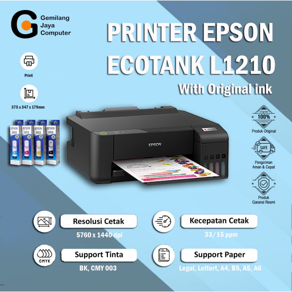 Jual Printer Epson EcoTank L1210 A4 Ink Tank Printer / Epson | Shopee ...