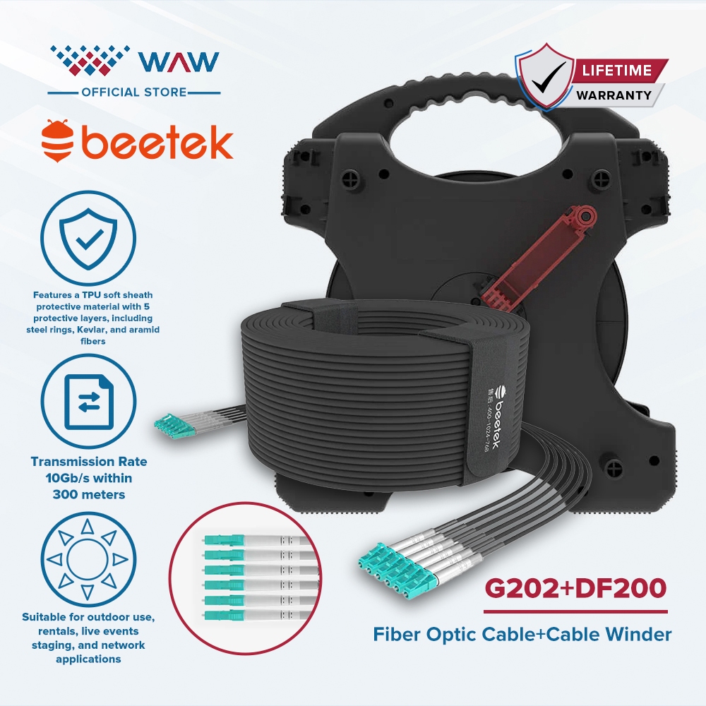 Jual Beetek Fiber Optic Cable / Kabel Fiber Optic 150 Meter / Kabel ...