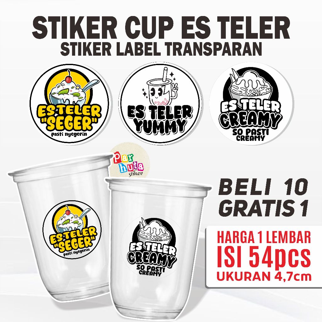 Jual CETAK STIKER ES TELER | CETAK STIKER TRANSPARAN ES TELER | STIKER ...