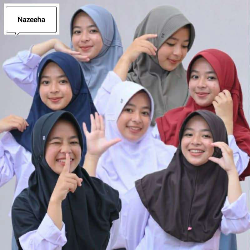 Jual Jilbab Kerudung Anak Sekolah Instan Serut Pinggir TK SD SMP SMA Hijab Pinguin Model Rabbani ...
