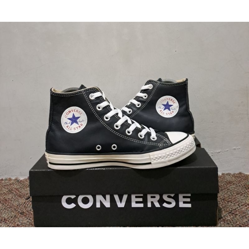 Jual Converse Ct as hi Leather black white Original | Shopee Indonesia