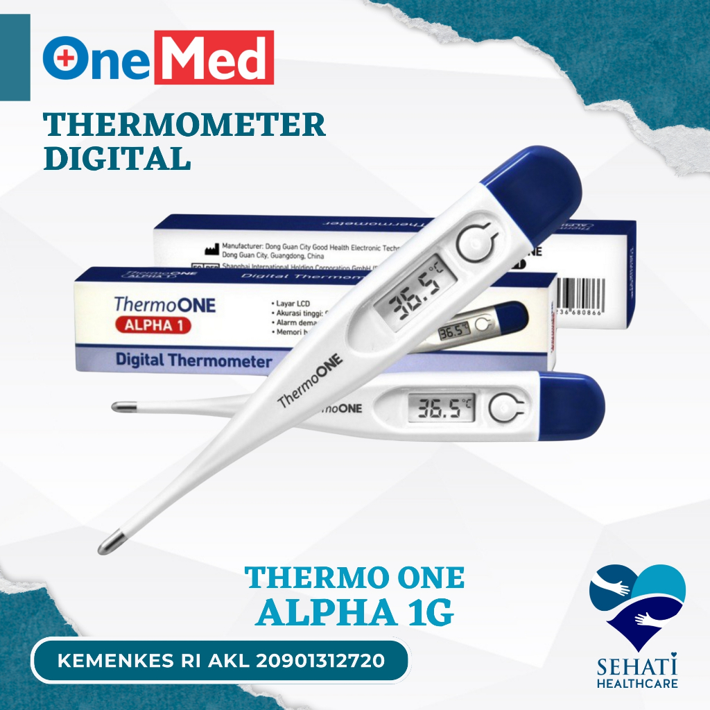 Jual Onemed Thermometer Alpha 1G ThermoOne Pengukur Temperatur Suhu ...
