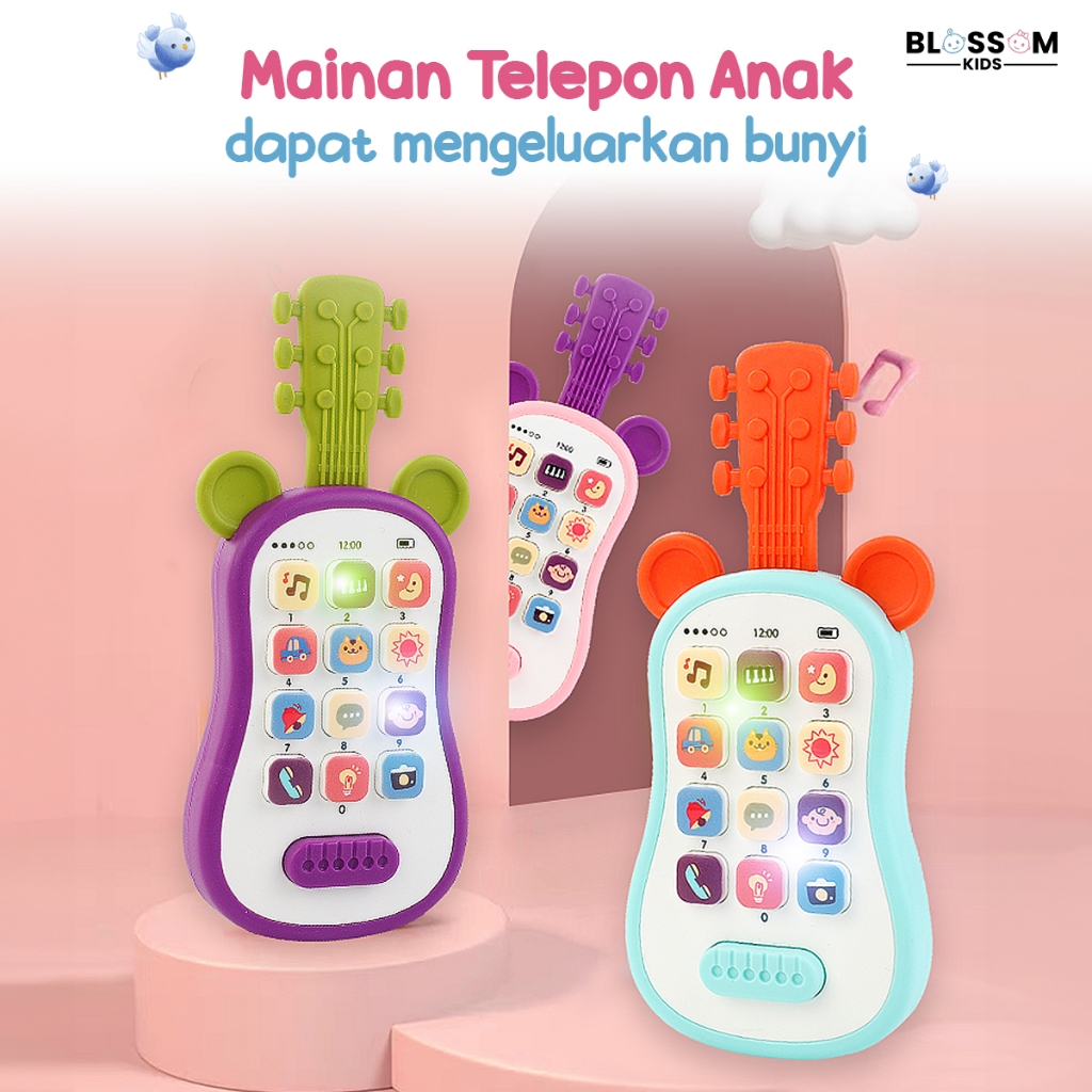 Jual Handphone Mainan Anak Berbentuk Gitar Mainan Edukasi BLOSSOMS KIDS ...