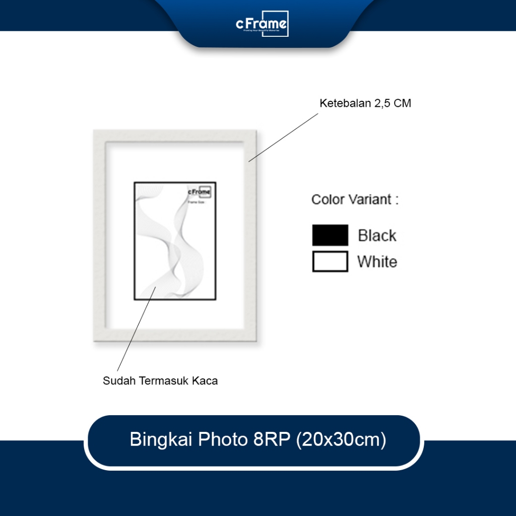 Jual C Frame Bingkai Foto 8Rp Fiber 2,5 cm 20 x 30 cm | Shopee Indonesia