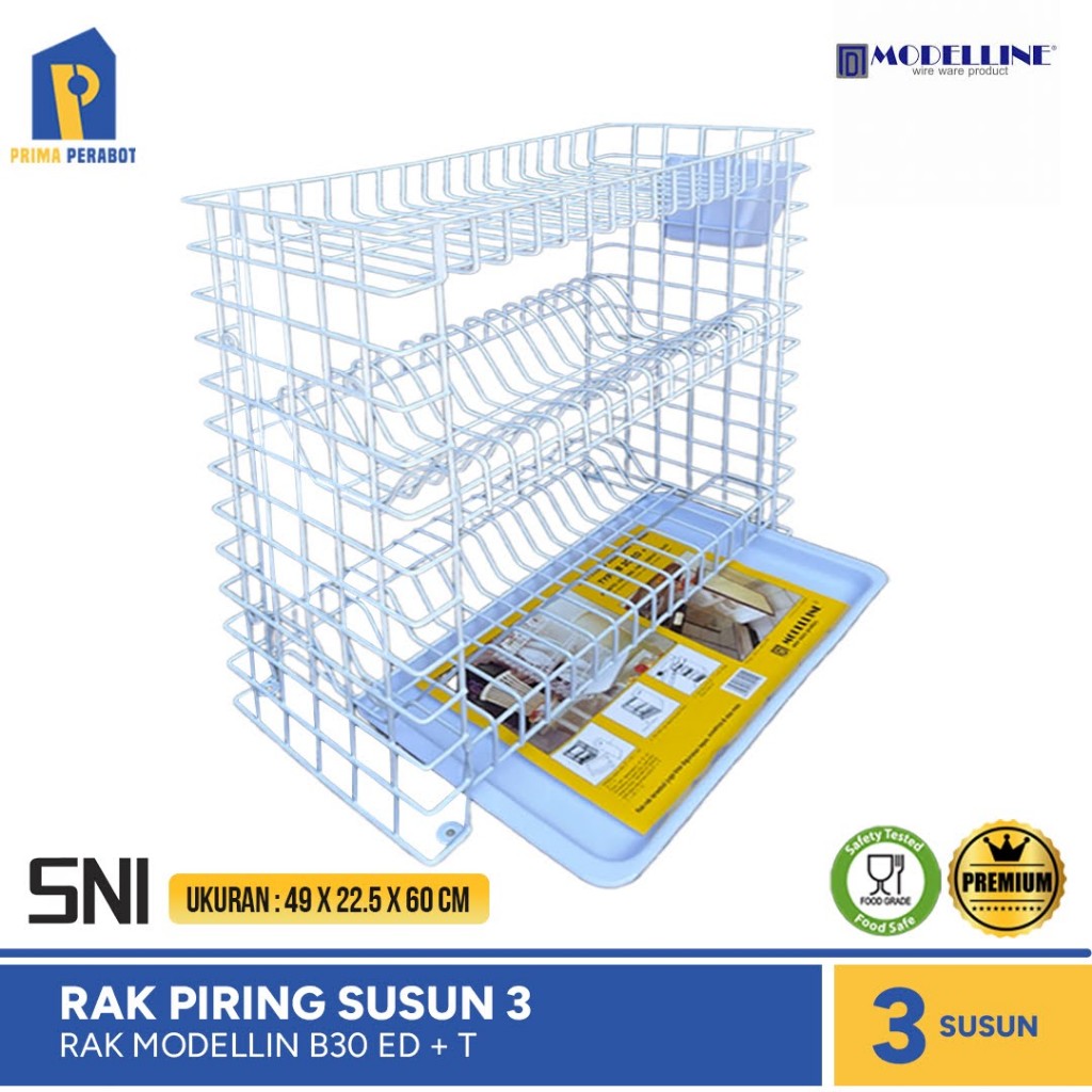 Jual Rak Piring Susun 3 dan Tatakan Modelline B30 ED + T | Shopee Indonesia