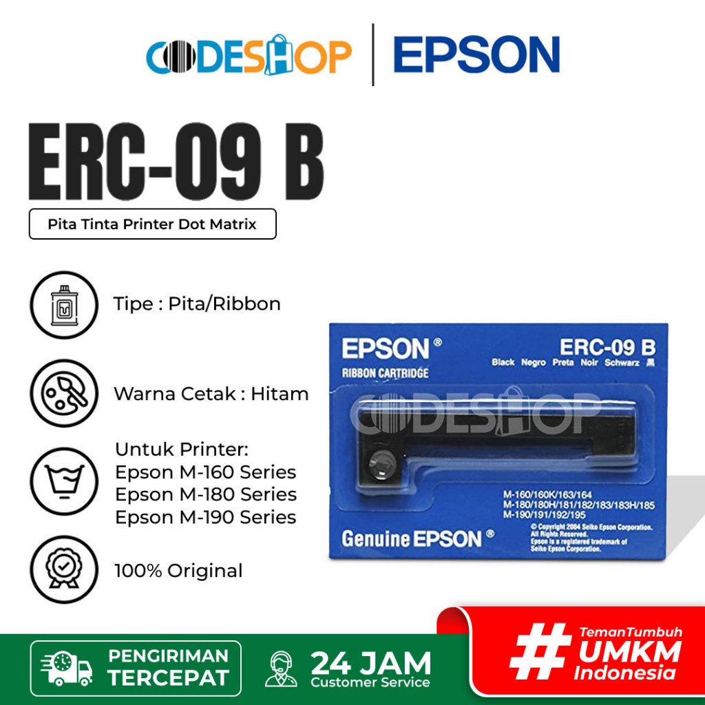 Jual Cartridge Tinta Epson ERC-09 Black / Purple | Shopee Indonesia