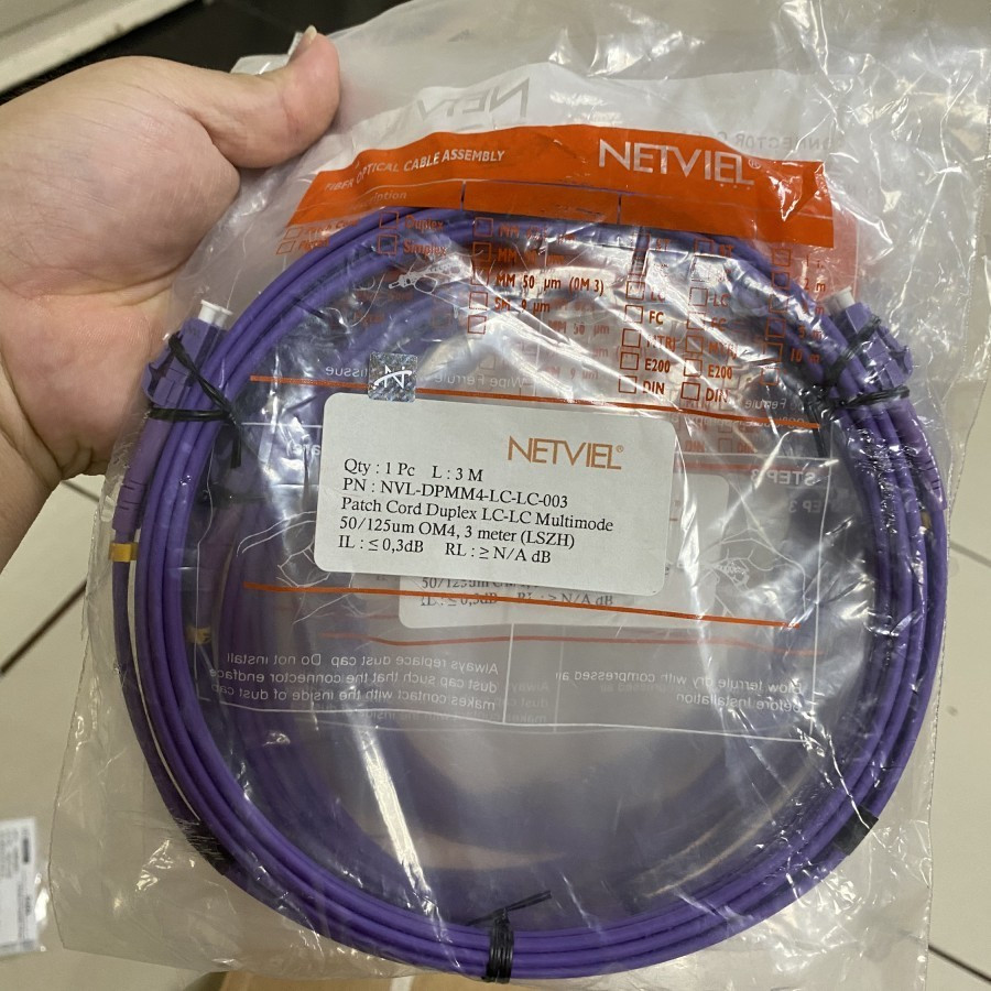 Jual Netviel Kabel Patchcord FO Fiber Optic LC LC OM4 3M Multimode ...