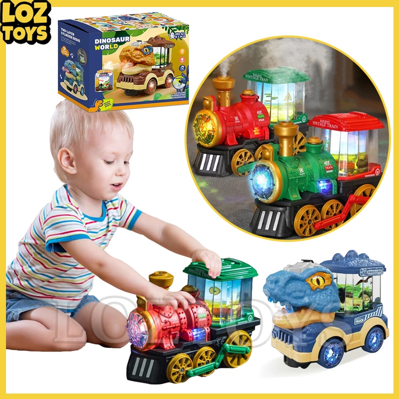 Jual LOZTOYS Mainan Kereta Api Spray Train Uap Locomotif Lampu LED ...
