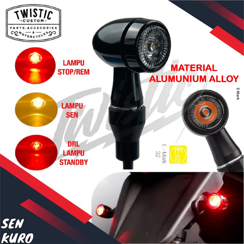 Jual Lampu Sen Sein Belok LED Mini Kuro 3 in 1 Motor W175 XSR Benelli ...