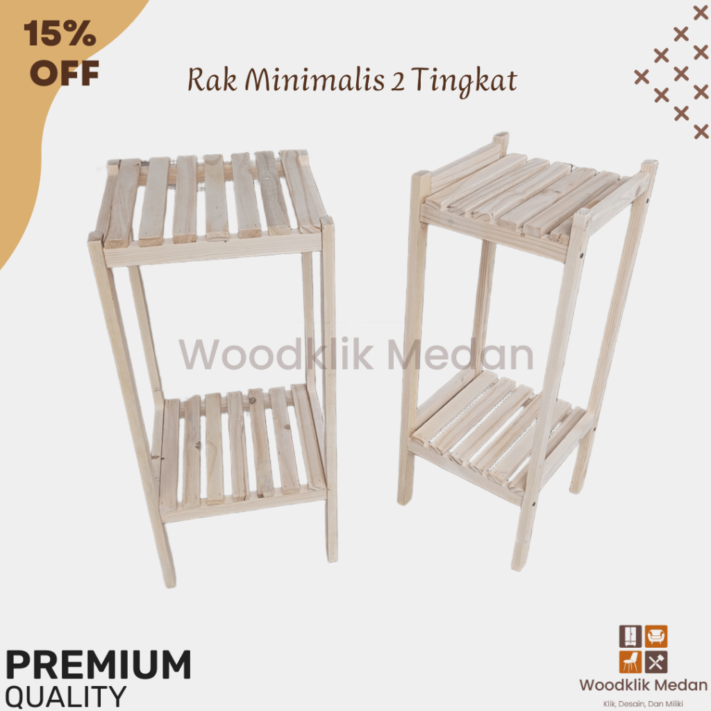 Jual Rak Meja minimalis 2 tingkat/ Rak Kayu Jati Belanda Serbaguna/ Rak ...