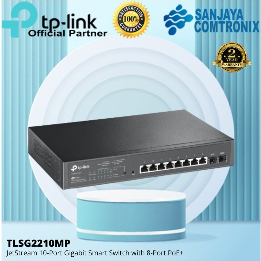 Jual TP-LINK TL-SG2210MP JetStream 10-Port Gigabit Smart Switch with 8-Port PoE+ | Shopee Indonesia