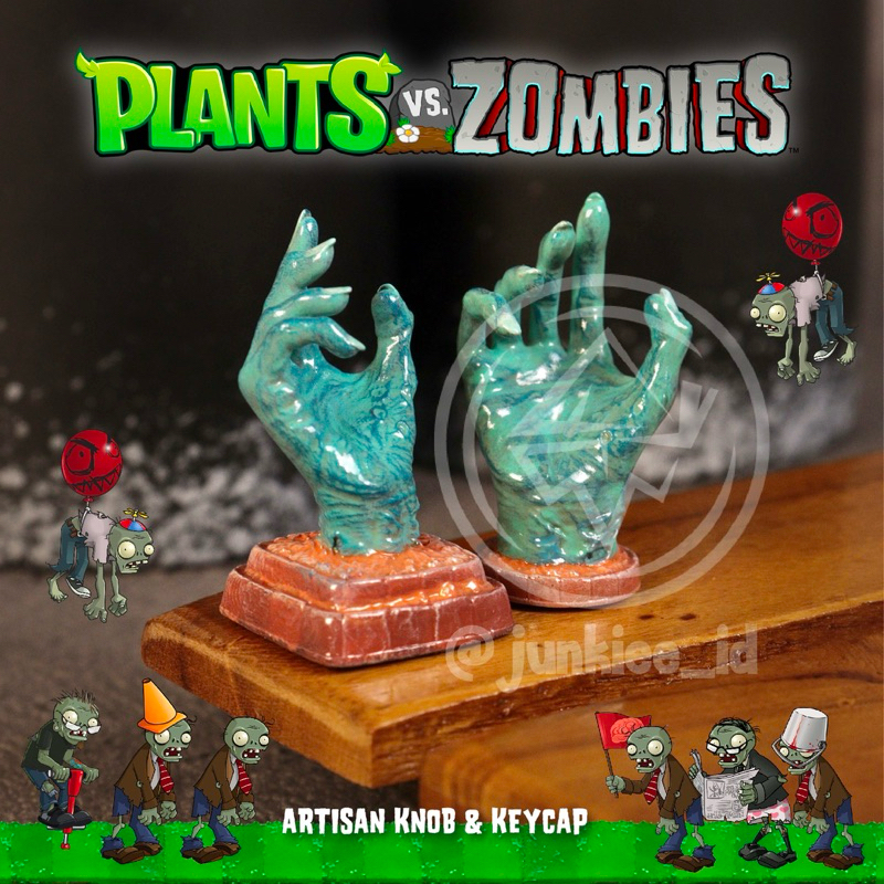 Jual Zombie hand artisan keycaps artisan knob pvz plant vs zombie game ...