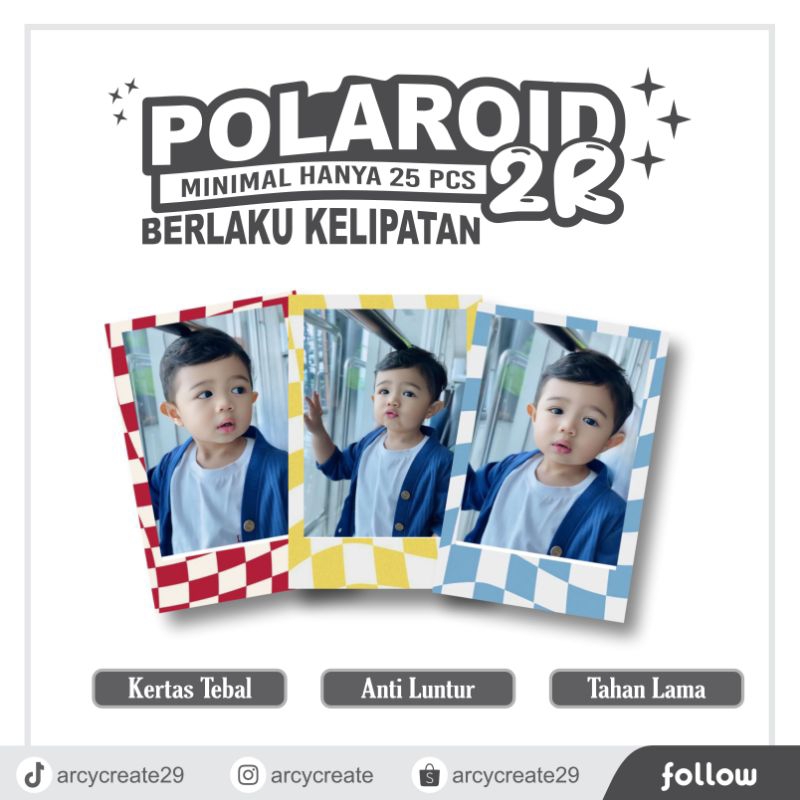 Jual Cetak Foto Polaroid 2R Tema Checker Ala Vintage Anti Luntur ...