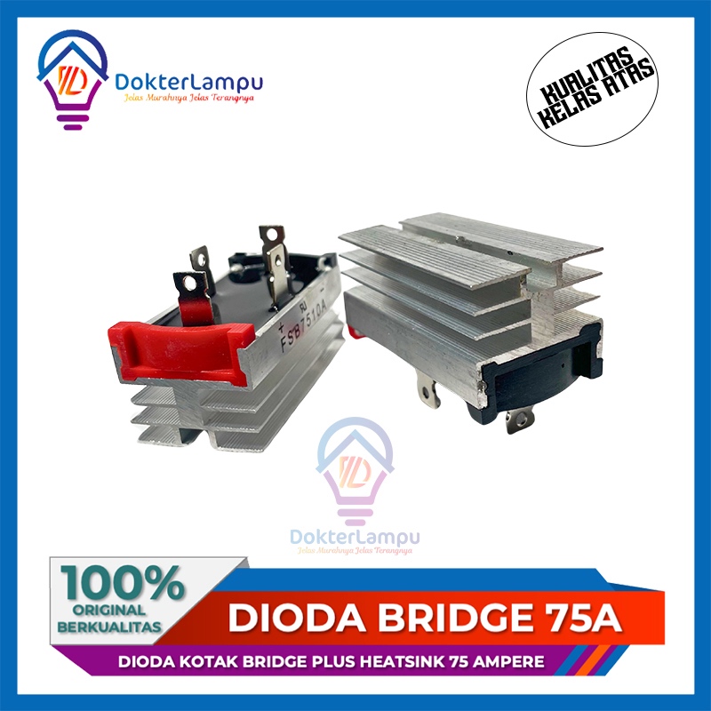 Jual DIODA 75A 7510 DIODA BRIDGE 75A 75 A 75 AMPERE DIODA KOTAK BRIDGE PLUS HEATSINK | Shopee ...