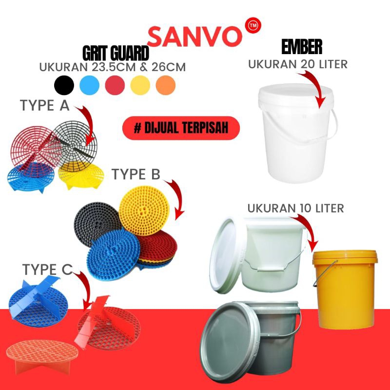 Jual Ember Cuci Mobil & Grit Guard (Di Jual Terpisah) SANVO | Shopee ...