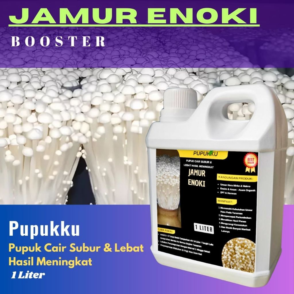Jual Pupuk Jamur Enoki Penyubur Jamur Booster Jamur Pemacu Pertumbuhan Jamur cepat lebat Dan ...