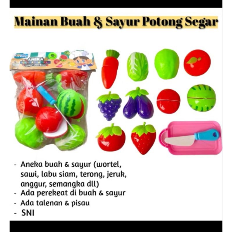 Jual MAINAN BUAH BUAHAN DAN SAYUR POTONG | Shopee Indonesia