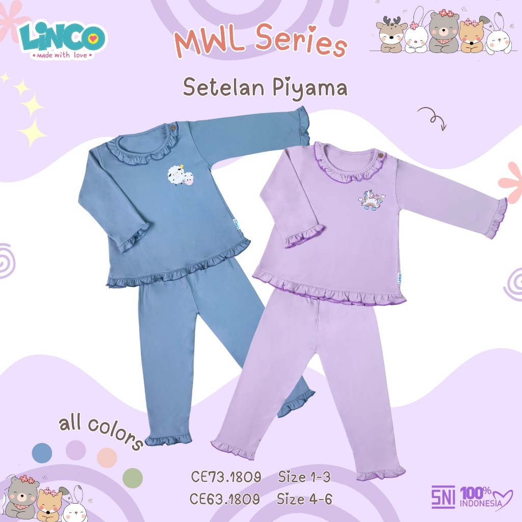 Jual LINCO SETELAN PIYAMA CEWEK / SETELAN BAJU TIDUR ANAK 1 - 6 TAHUN CE73 CE63 1832 1809 ...