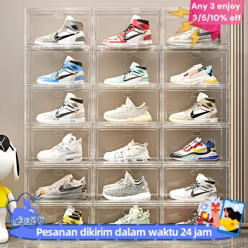 Jual Kotak Sepatu Shoe Box Side Drop Clear Transparent Acrylic Door ...