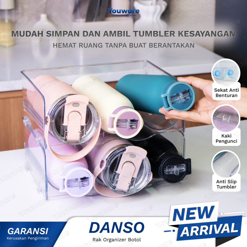 Jual Youware - Danso Rak Organizer Botol Minum / Tumbler Silinder ...