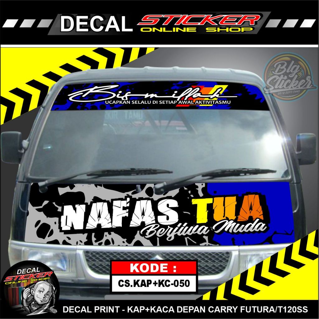 Jual STICKER KAP DEPAN + KACA ATAS MOBIL CARRY FUTURA T120SS DECAL ...
