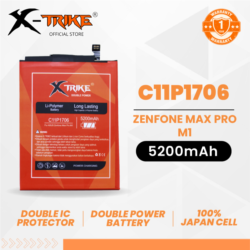 Jual XTRIKE Baterai Asus Zenfone Max Pro M1 - Max Pro M2 C11P1706 ...
