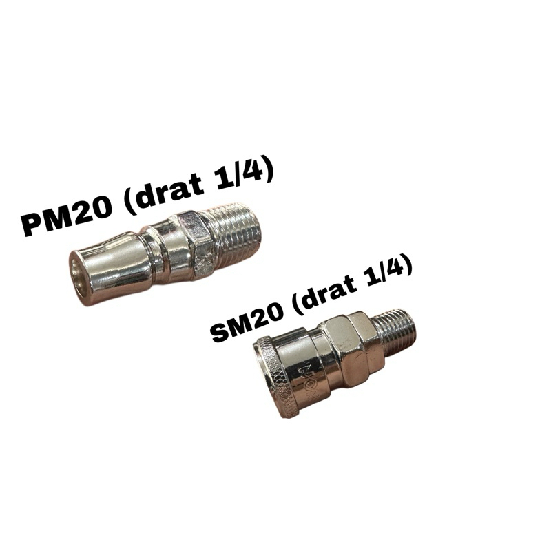 Jual Quick coupler PM20 dan SM20 drat luar 1/4 sambungan selang angin ...