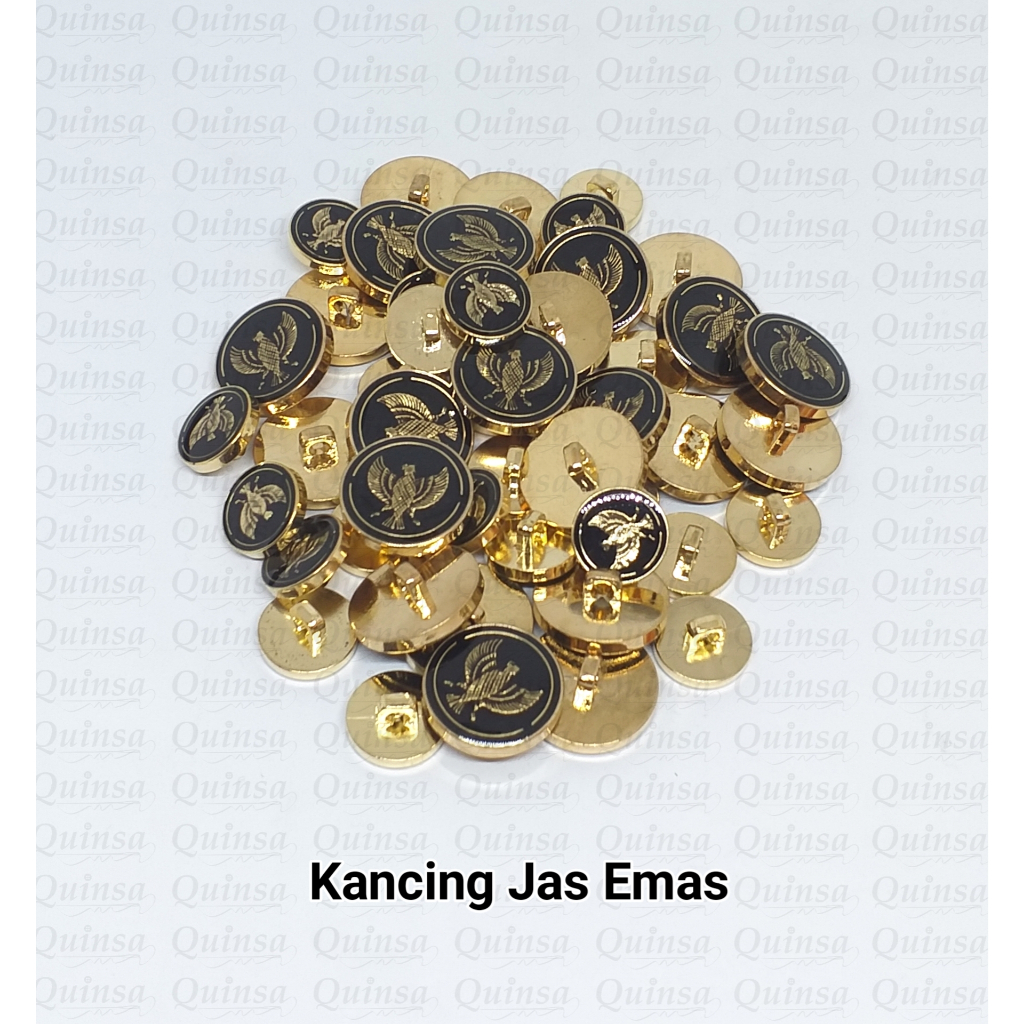 Jual Per Lusin Kancing Jas Hitam Emas Safari Garuda | Shopee Indonesia