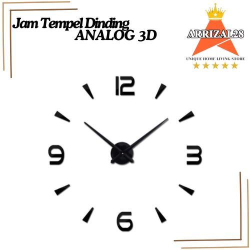 Jual *JAM TEMPEL DINDING ANALOG DIY 3D DIAMETER 30-50CM | Shopee Indonesia