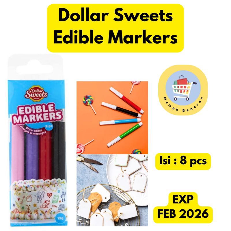 Jual Edible Pen marker isi 8 pcs / Pena makanan food cake bakery ...