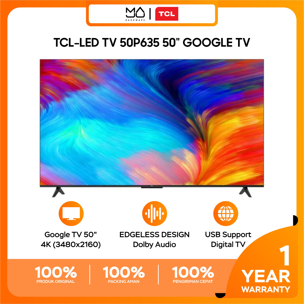 Jual TV Android TCL 50P635 UHD 4K Google TV 50 INCH 50P635 - Garansi ...