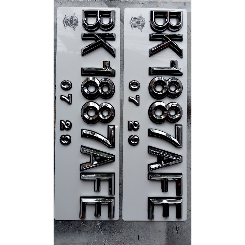 Jual PLAT MOBIL CHROME PYRAMID LIST HITAM HARGA SEPASANG TAMPILAN MEWAH ...