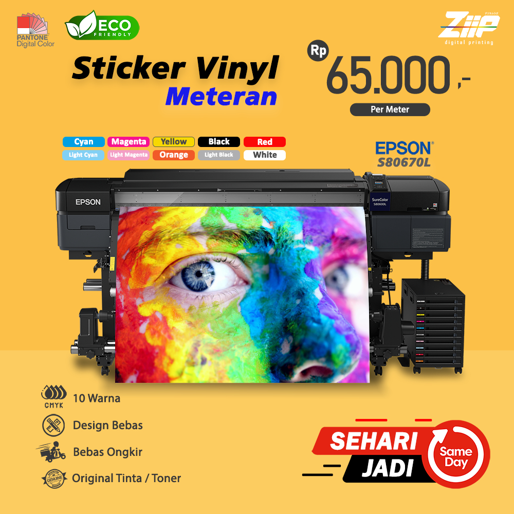 Jual Cetak Sticker Vinyl Meteran Indoor Outdoor | Shopee Indonesia