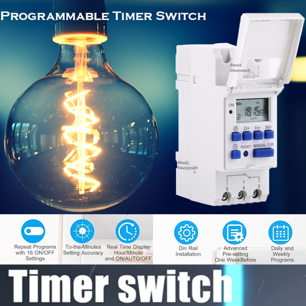 Jual MALL Taffware MCB Timer digital Otomatis Programmable Switch Relay ...